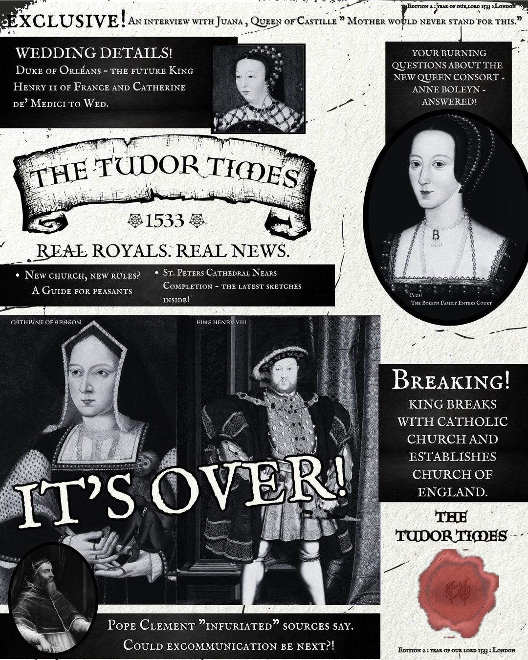 The Tudor Times - Featuring Catherine of Aragon, King Henry VIII, Anne ...
