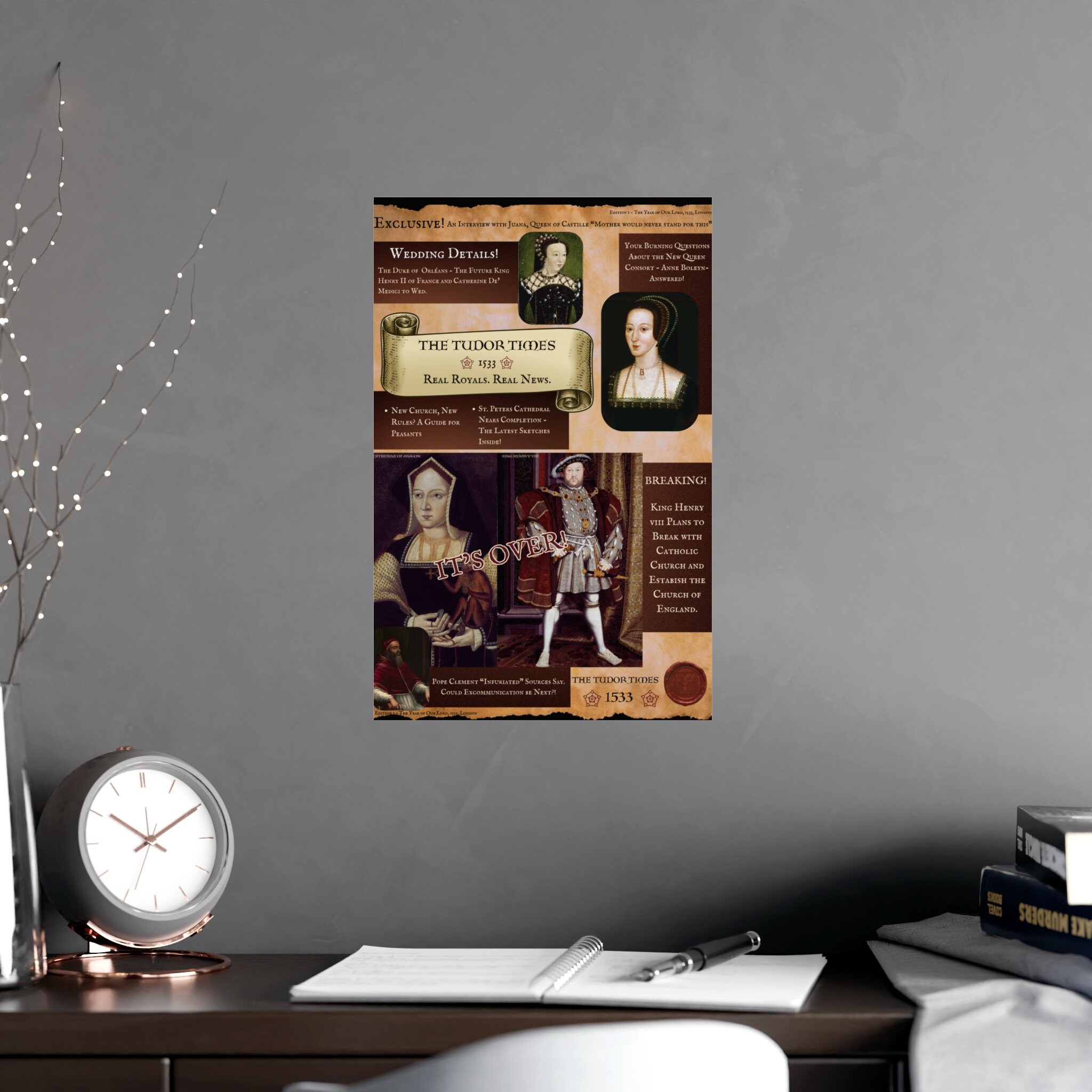 The Tudor Times Poster Featuring Catherine of Aragon, King Henry VIII ...