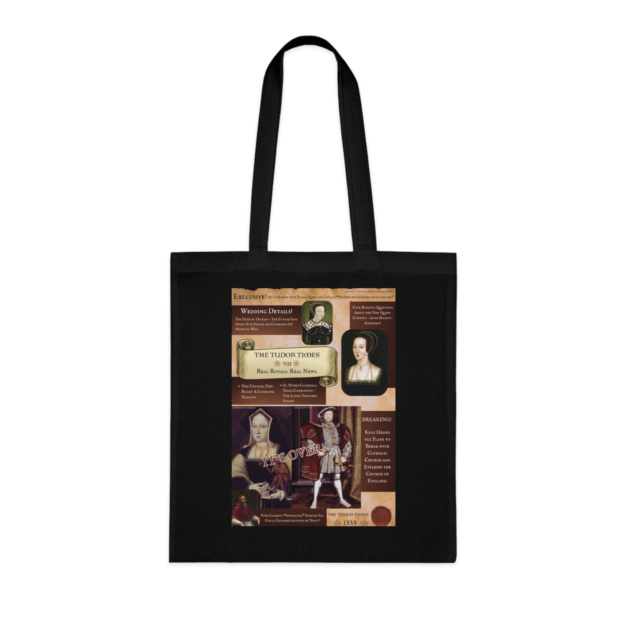 The Tudor Times A Tudor History Tabloid Tote Bag - Etsy