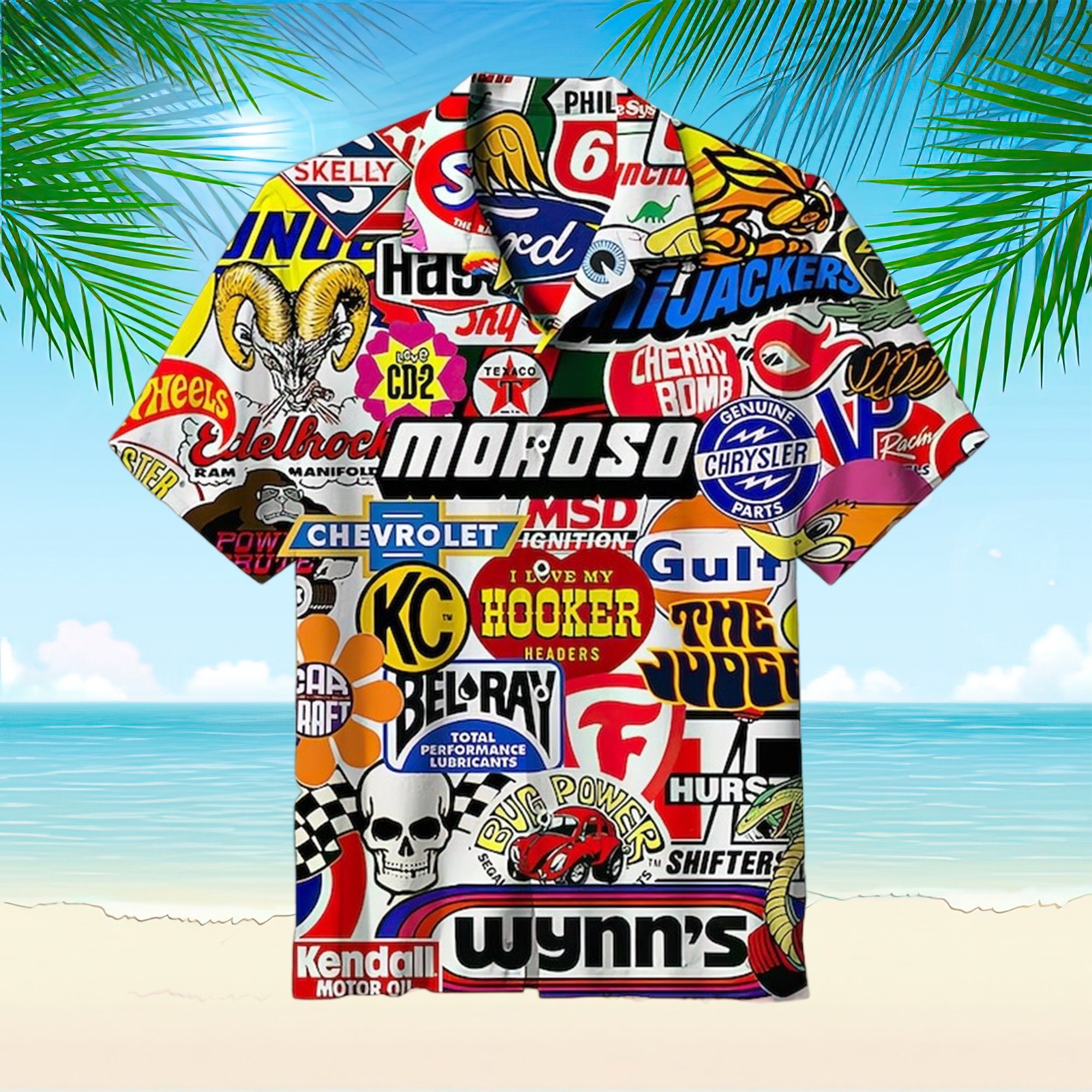 Racing Car Labeling Hawaiian Shirt, Soft Hawaii Shirts, 3D Hawaiian ...