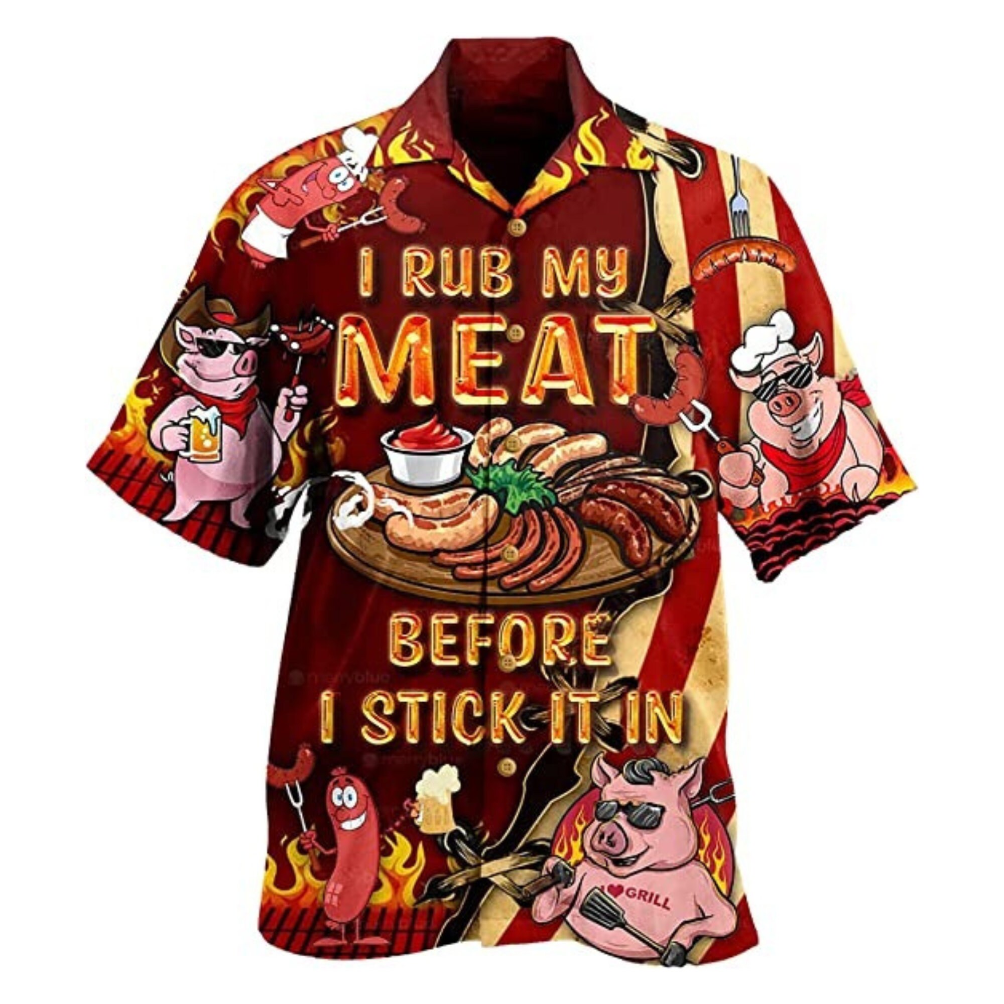 I Rub My Meat Before I Stick It In Hawaii Shirt, 3D Hawaiian Aloha ...