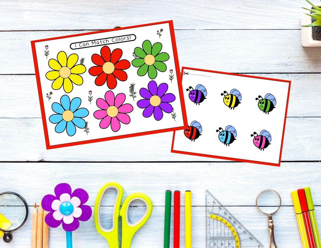 Bee Color Matching Activity, Toddler Printable, Montessori Materials ...