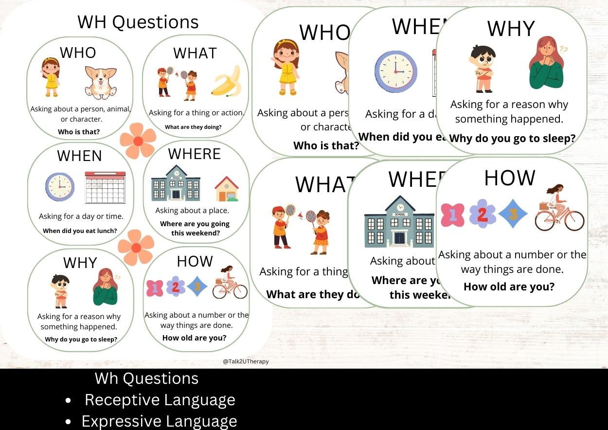 Wh Visuals for Speech Therapy - Etsy