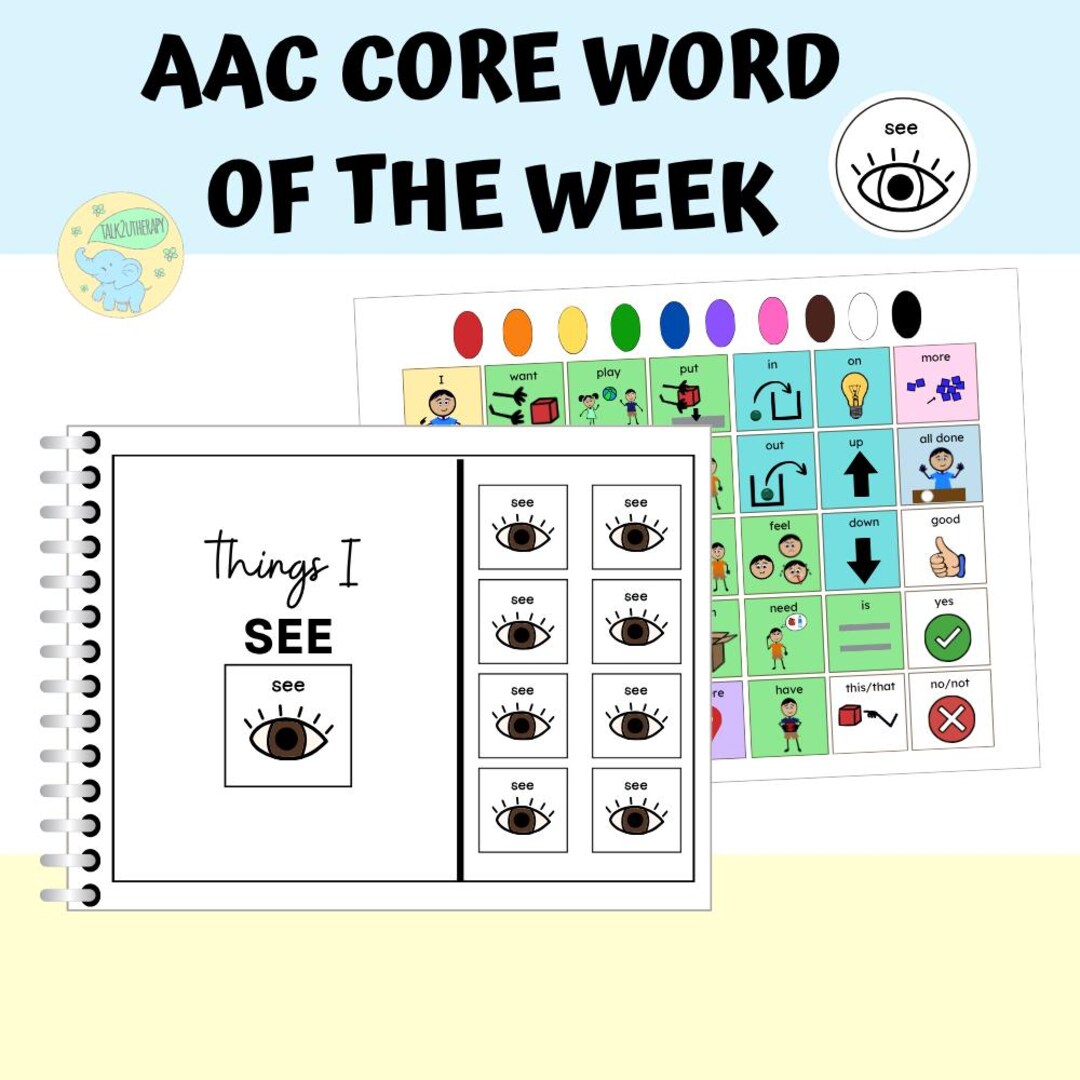 Core Vocabulary- See - Adaptive Book- AAC- Brown Bear - Etsy