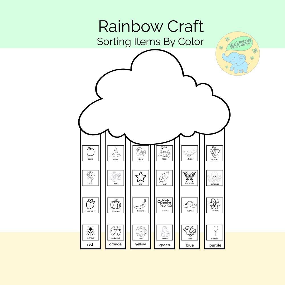 Rainbow Color Sorting Craft | Cut, Paste & Color Activity |speech and ...
