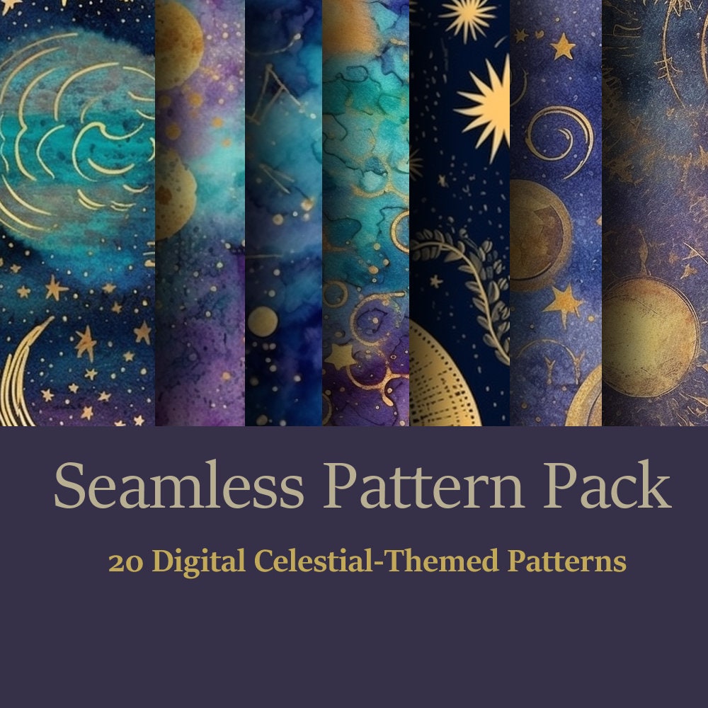 20 Seamless Digital Celestial Patterns - Etsy