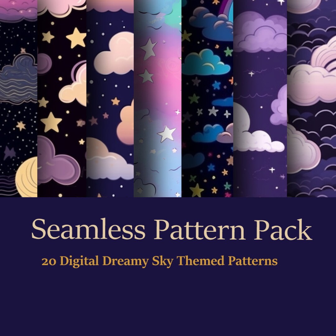 20 Digital Seamless Dreamy Skies Patterns - Etsy