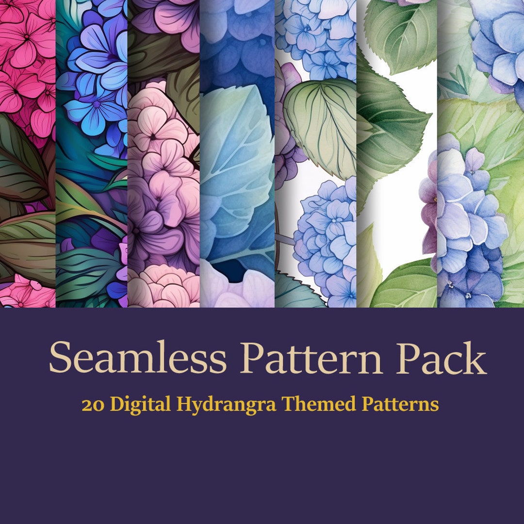 20 Seamless Digital Hydrangea Patterns - Etsy