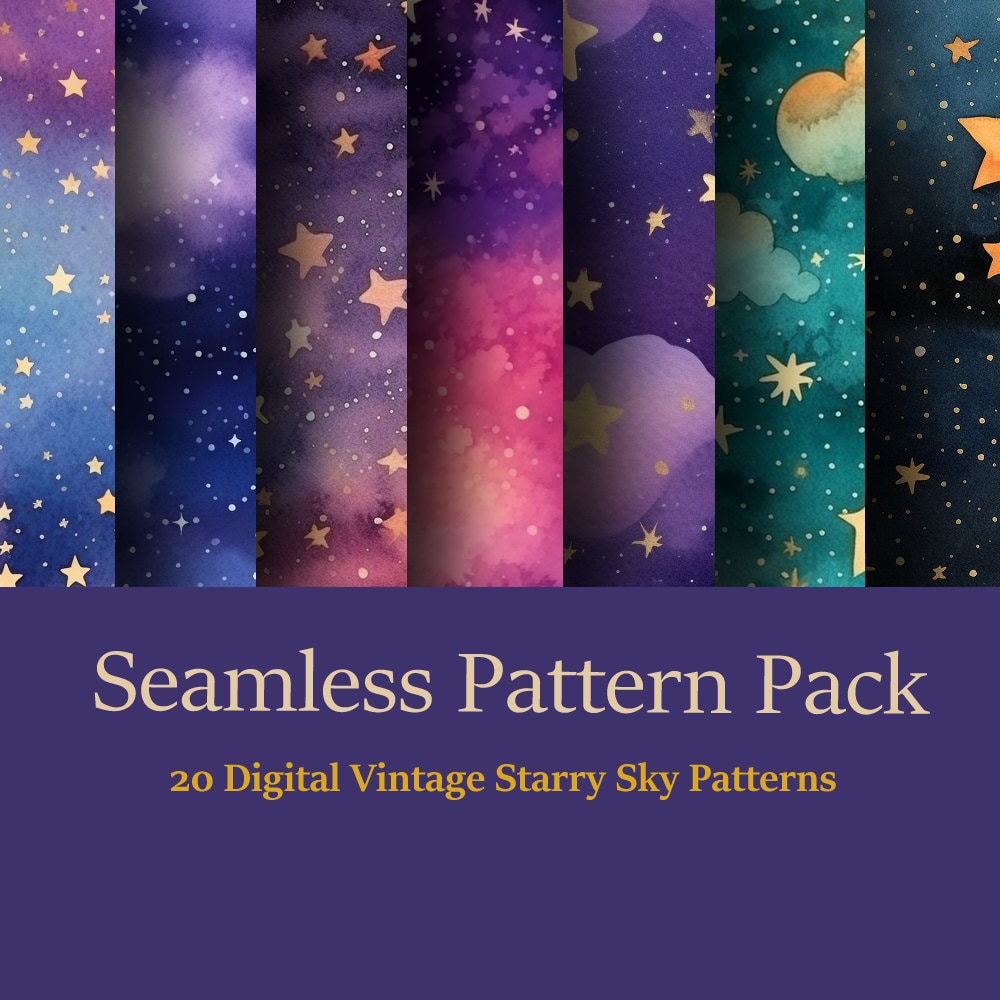 20 Seamless Digital Vintage Starry Sky Patterns - Etsy