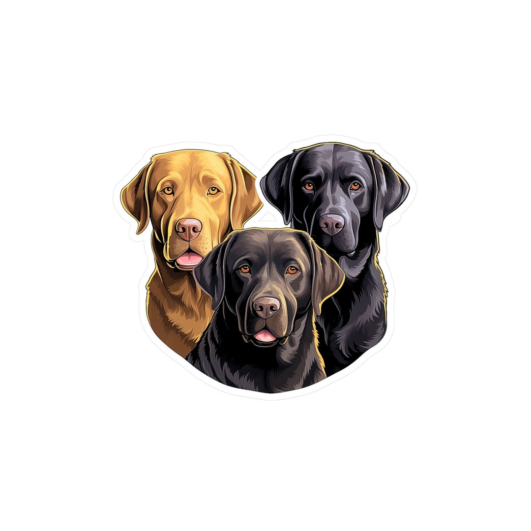 Cute Labrador Retriever Trio Sticker, Weather-resistant - Etsy