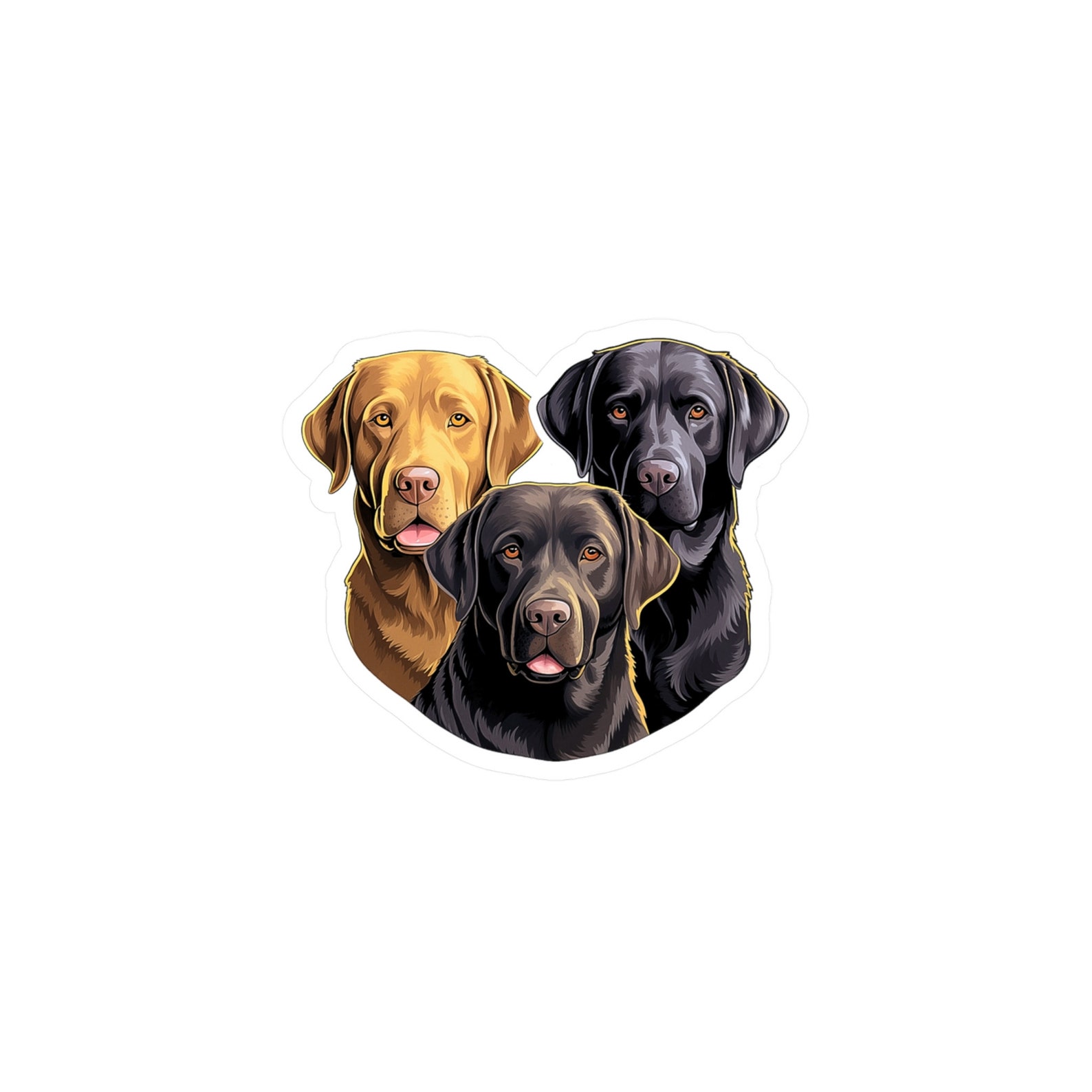 Cute Labrador Retriever Trio Sticker, Weather-resistant - Etsy