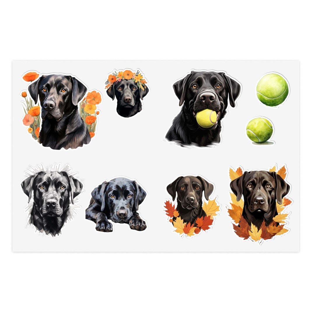 Cute Black Labrador Sticker Sheet - Etsy