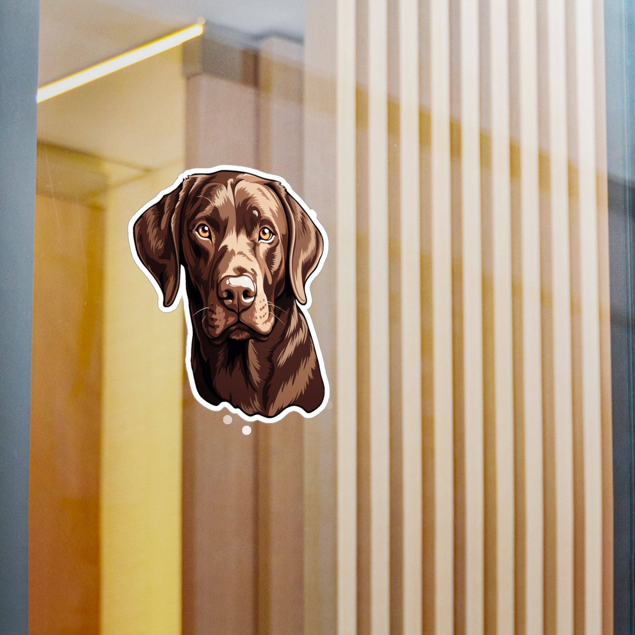 Illustrated Chocolate Lab Sticker, Weather-resistant - Etsy