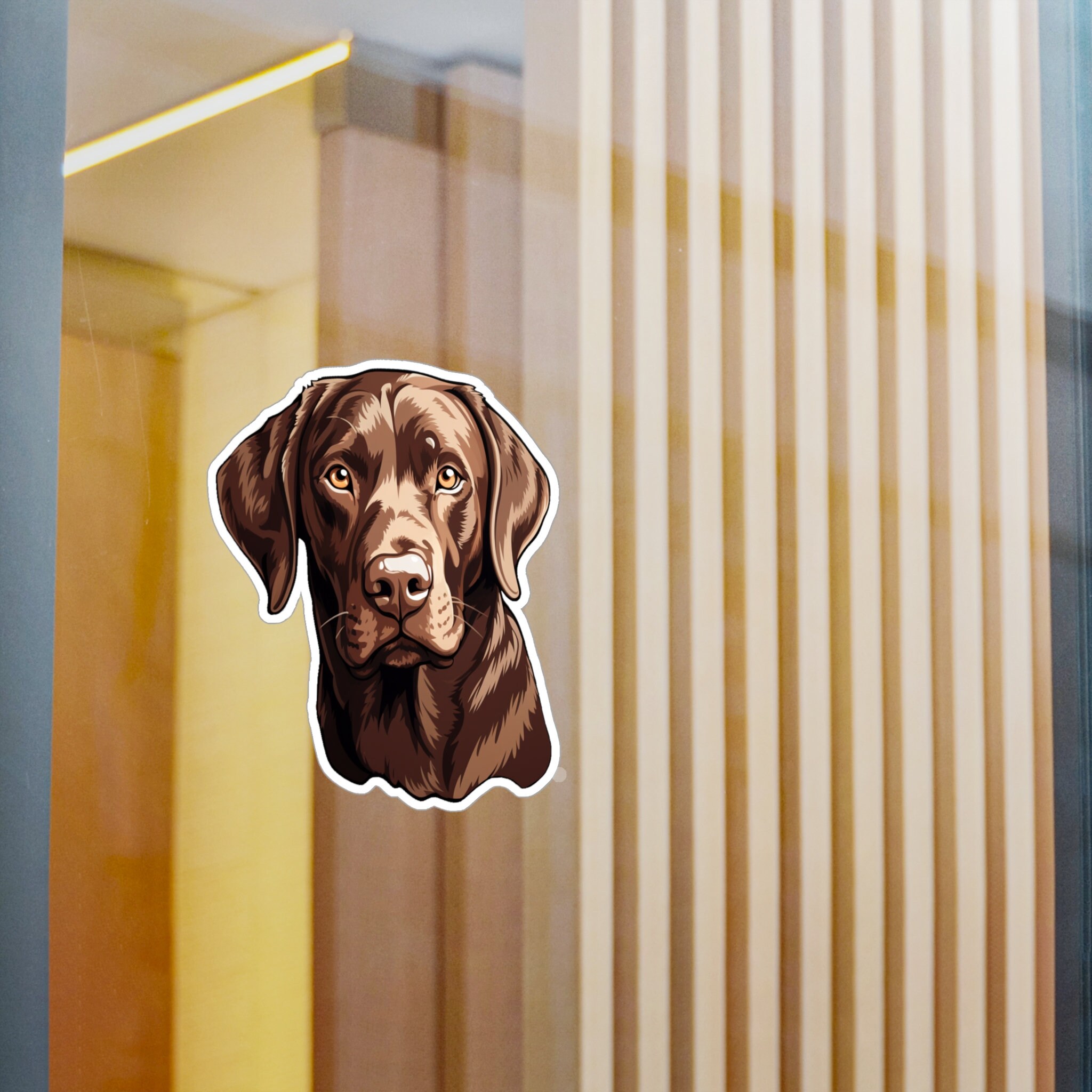 Illustrated Chocolate Lab Sticker, Weather-resistant - Etsy