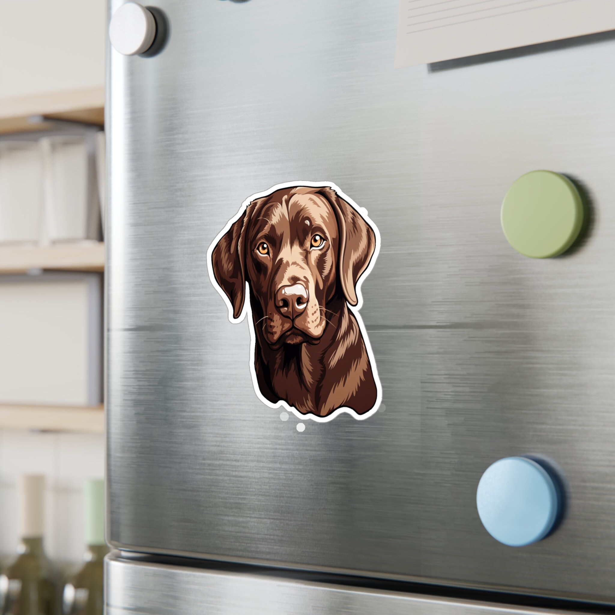 Illustrated Chocolate Lab Sticker, Weather-resistant - Etsy