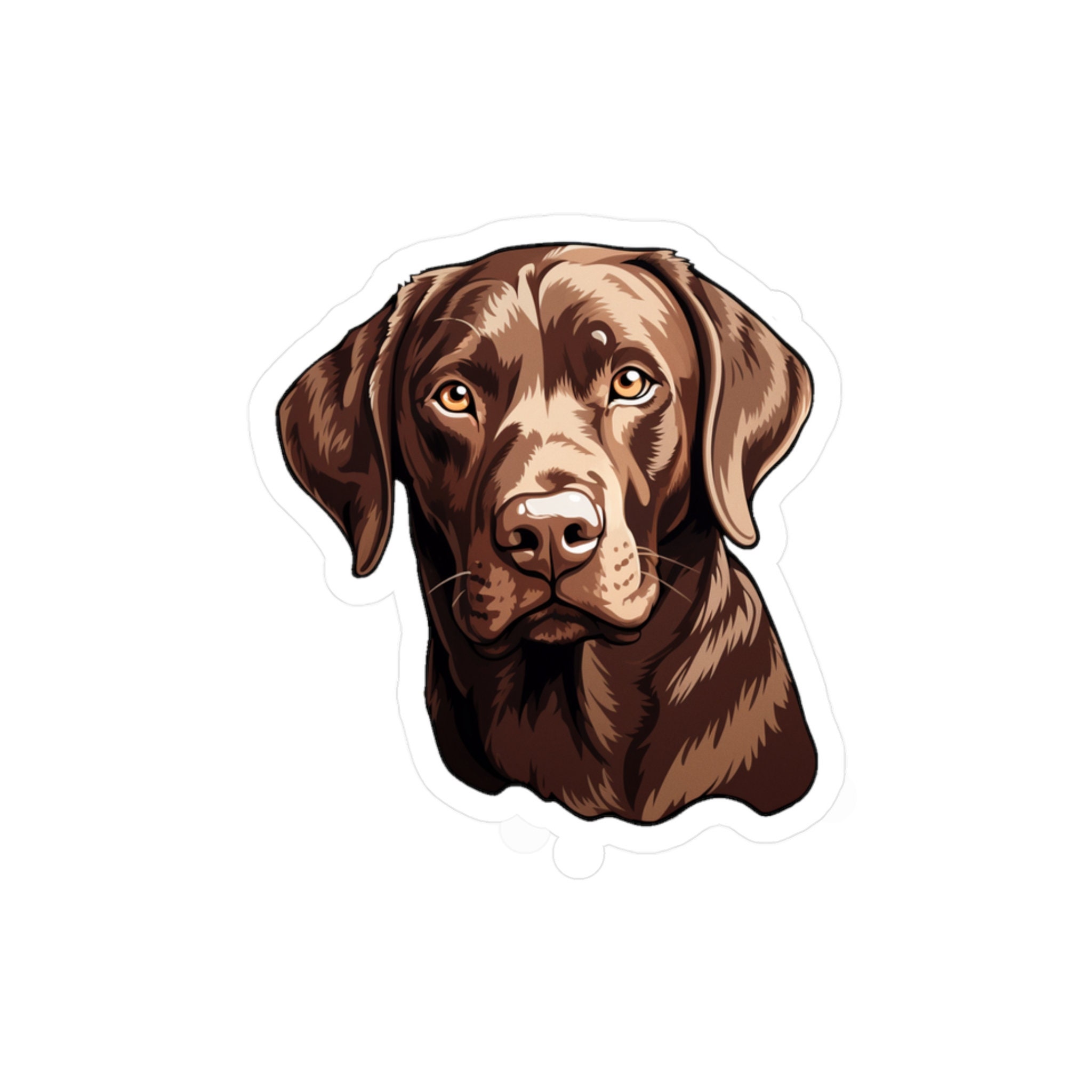 Illustrated Chocolate Lab Sticker, Weather-resistant - Etsy