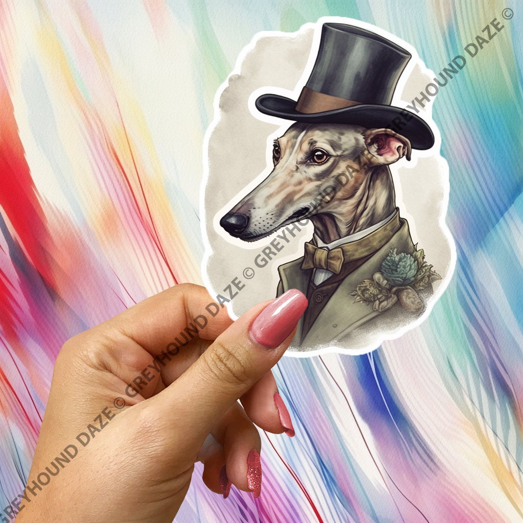 Greyhound Dapper Attire Vinyl Decal - Etsy