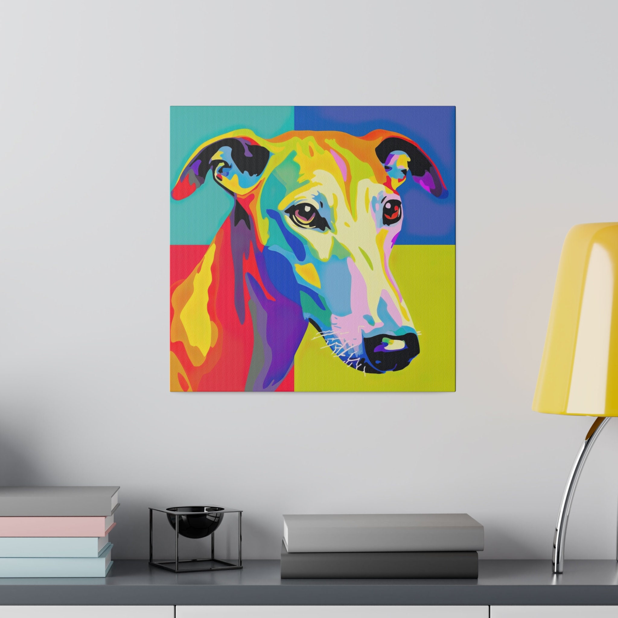 Greyhound Matte Canvas Pop Art Print - Etsy