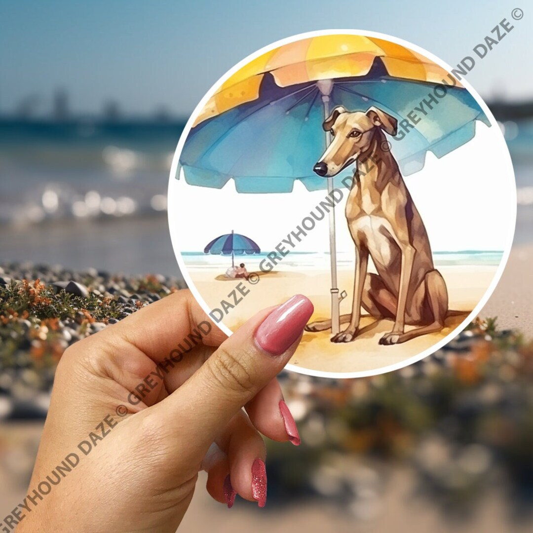 Greyhound Beach Umbrella Vinyl Decal - Etsy