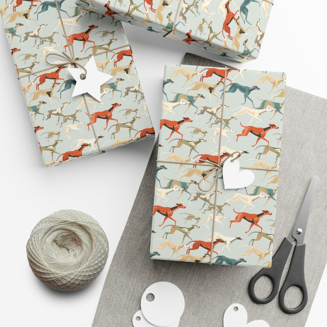 Greyhounds Running Abstract Colorful Gift Wrap Paper - Etsy