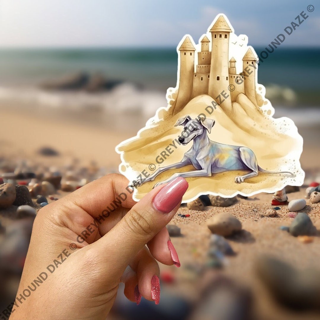 Greyhound Sandcastle Fun Vinyl Decal - Etsy