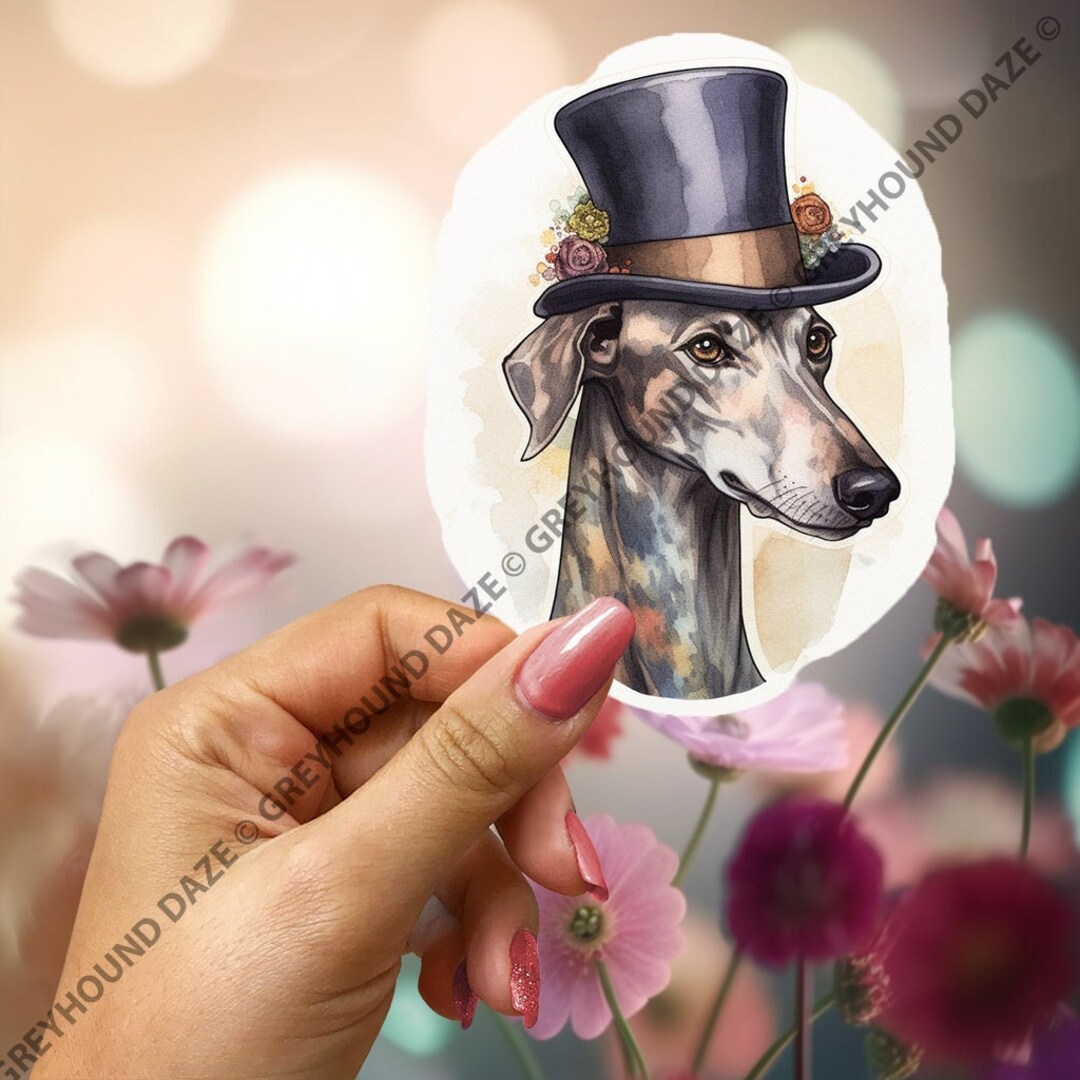Greyhound Top Hat Vinyl Decal - Etsy
