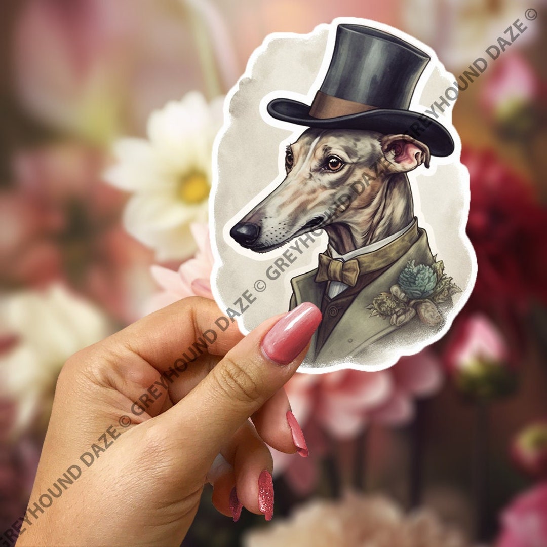 Greyhound Dapper Attire Vinyl Decal - Etsy