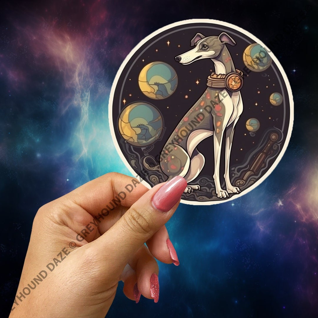 Greyhound Cosmic Traveler Vinyl Decal - Etsy