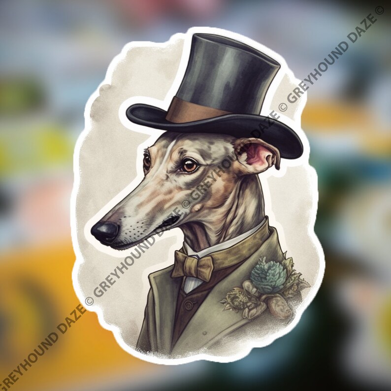 Greyhound Dapper Attire Vinyl Decal - Etsy
