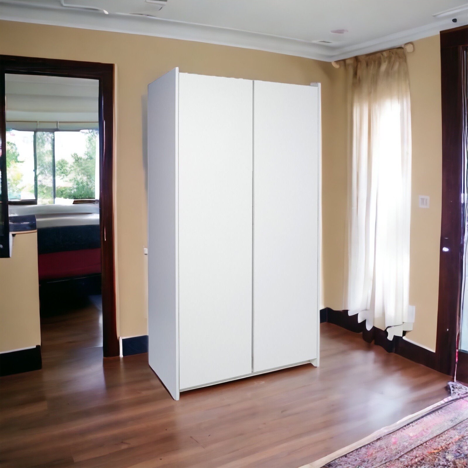 Free-standing White Wardrobe / Wooden White Wardrobe / White Wardrobe ...