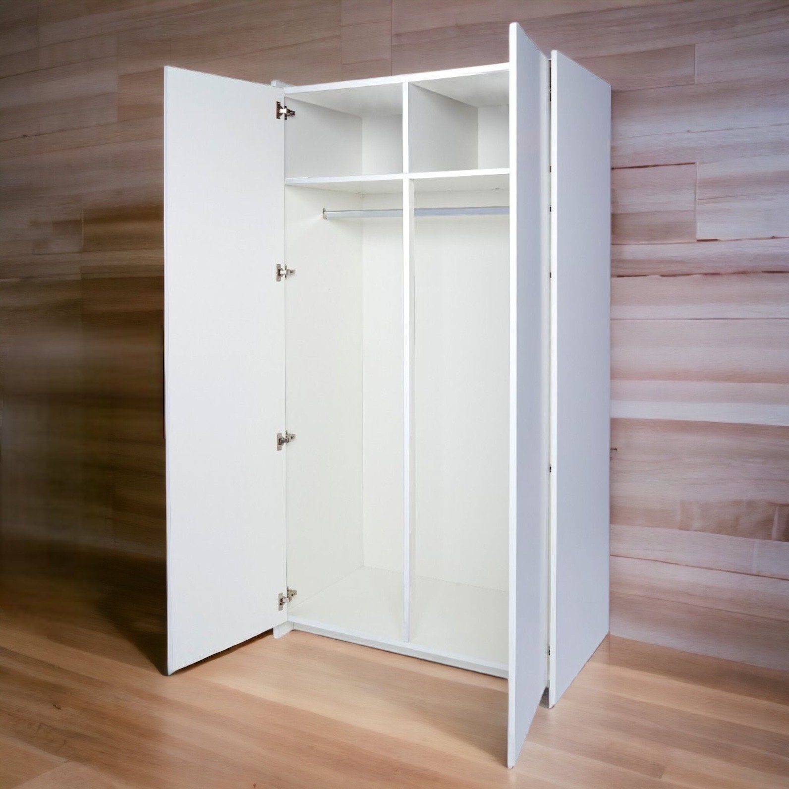 Free-standing White Wardrobe / Wooden White Wardrobe / White Wardrobe ...