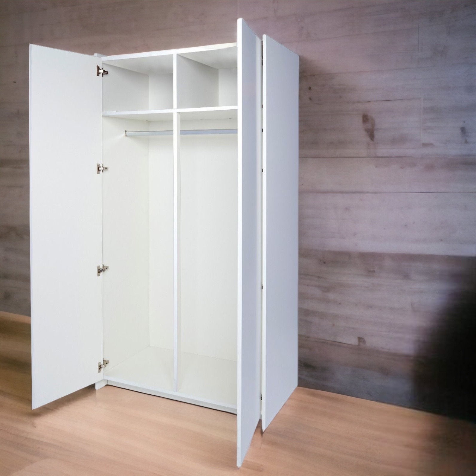 Free-standing White Wardrobe / Wooden White Wardrobe / White Wardrobe ...