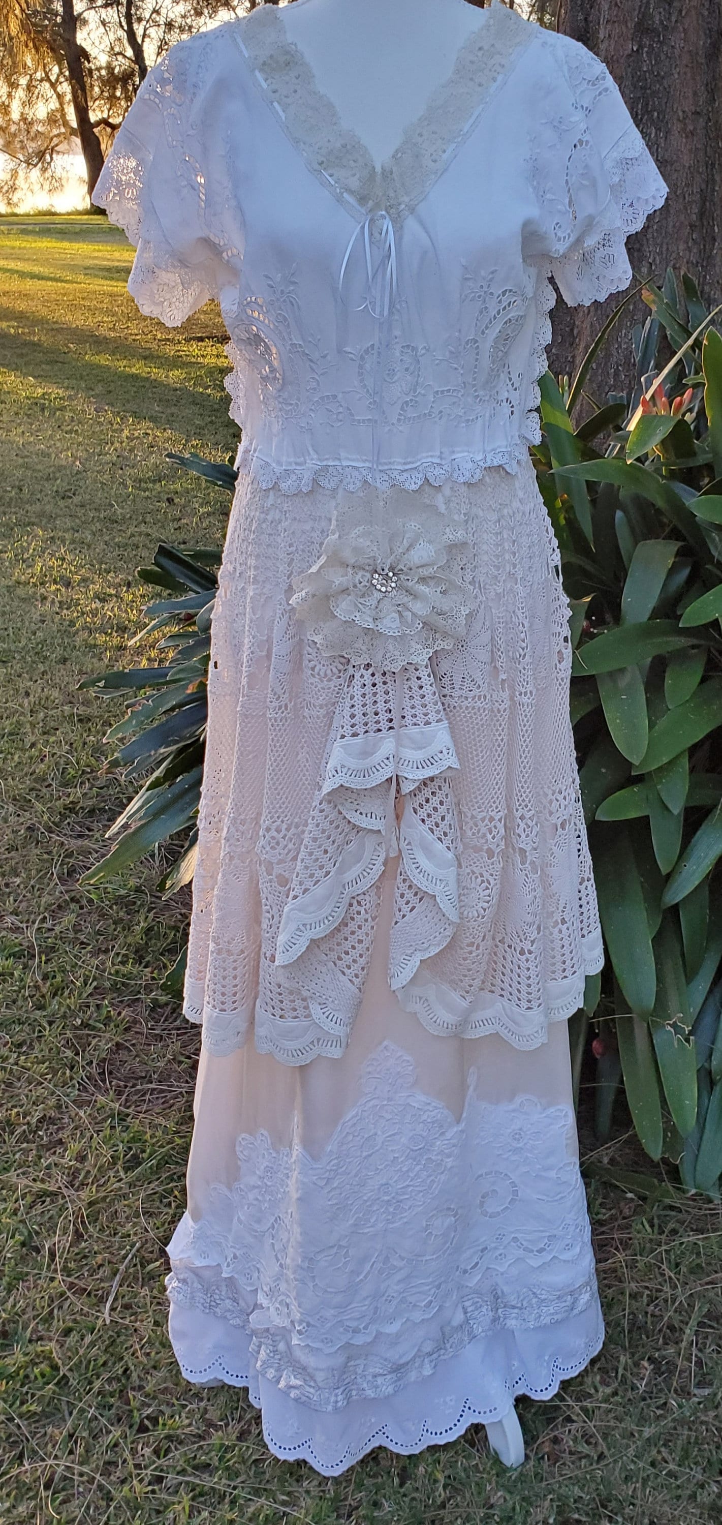 Antique Madeira Lace Gown/alternative Wedding Gown/boho - Etsy