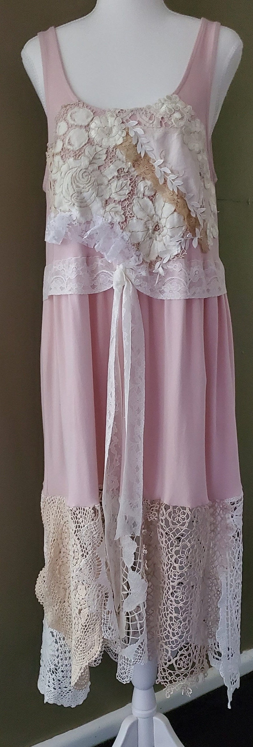 Lace Snippets & Doily Dress/ Doily Dress/ Lace Dress/ Vintage - Etsy