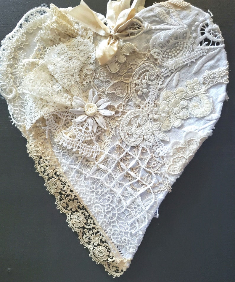 Decorative Lace Snippet Hanging Love Hearts / Wedding Gift/ Valentine's ...