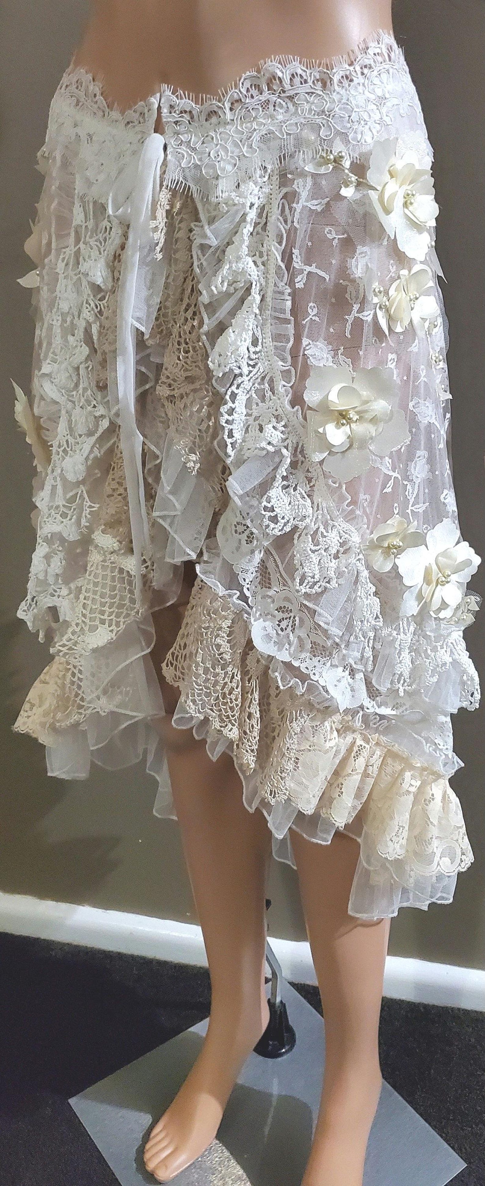 3D Flower Lace Skirt /layered Lace Shawl / Layered Lace Wrap Skirt ...