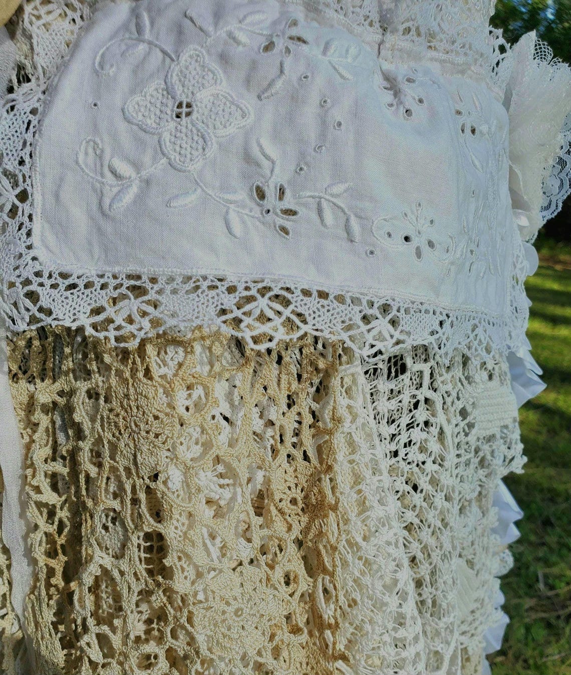 Bohemian Vintage & Antique Lace Skirt, Alternative Bridal Skirt ...