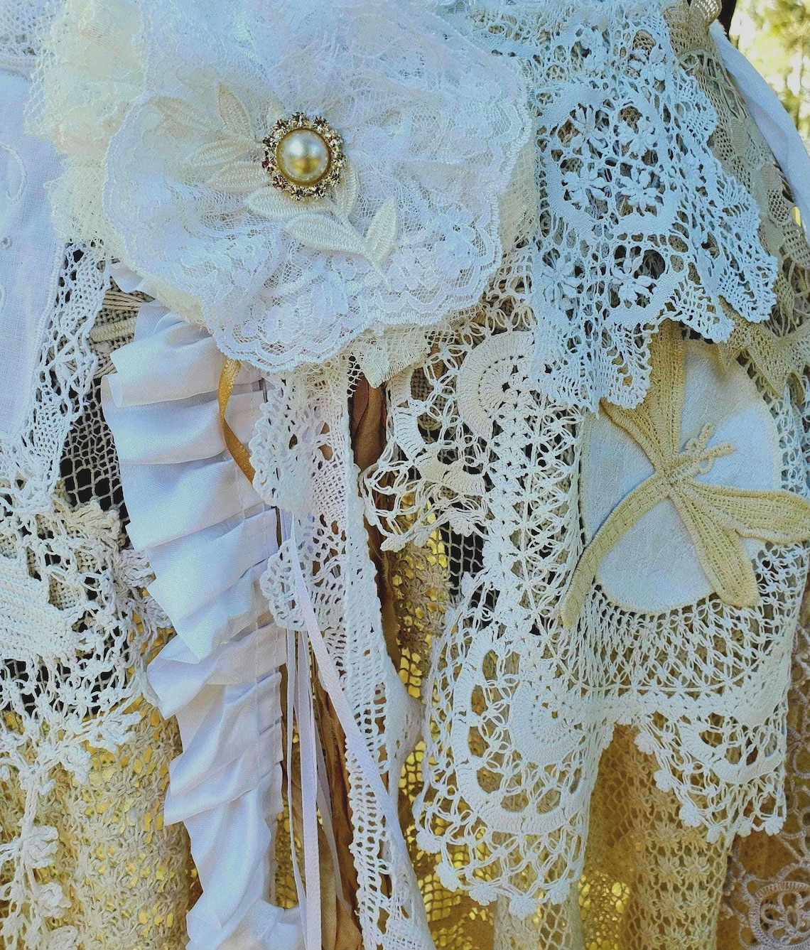 Bohemian Vintage & Antique Lace Skirt, Alternative Bridal Skirt ...