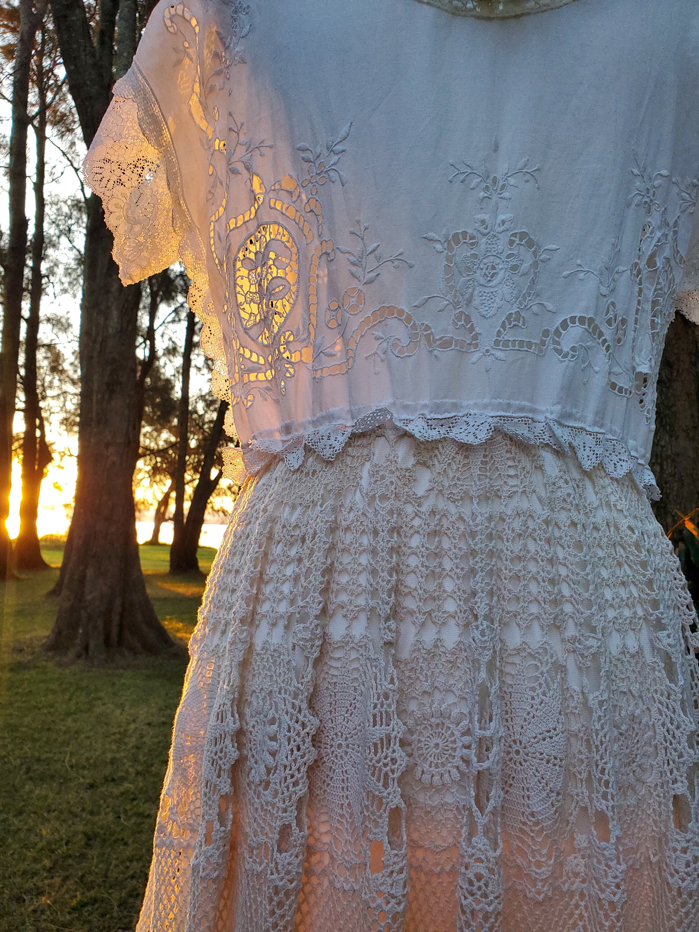 Antique Madeira Lace Gown/alternative Wedding Gown/boho - Etsy