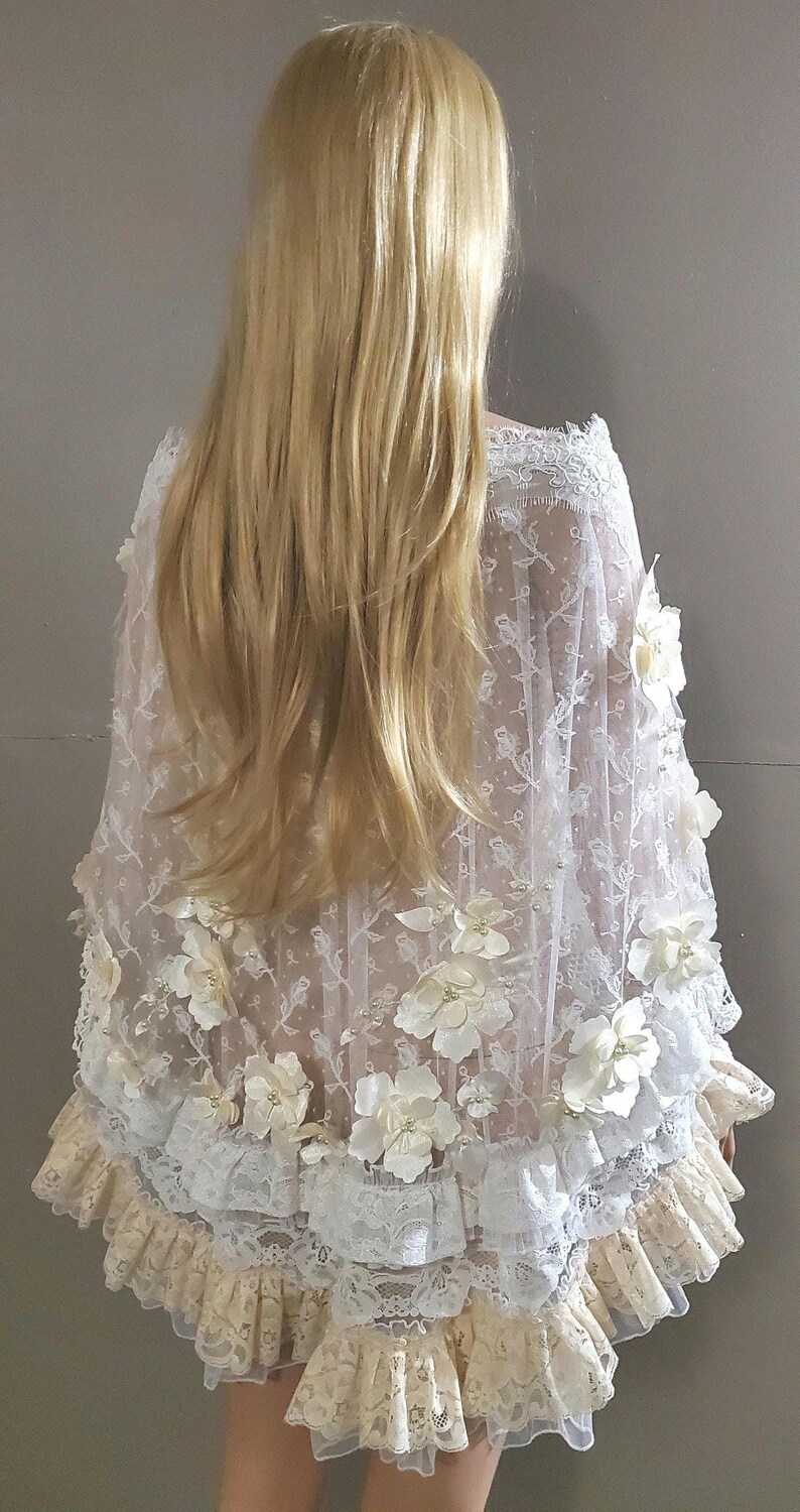 3D Flower Lace Skirt /layered Lace Shawl / Layered Lace Wrap Skirt ...