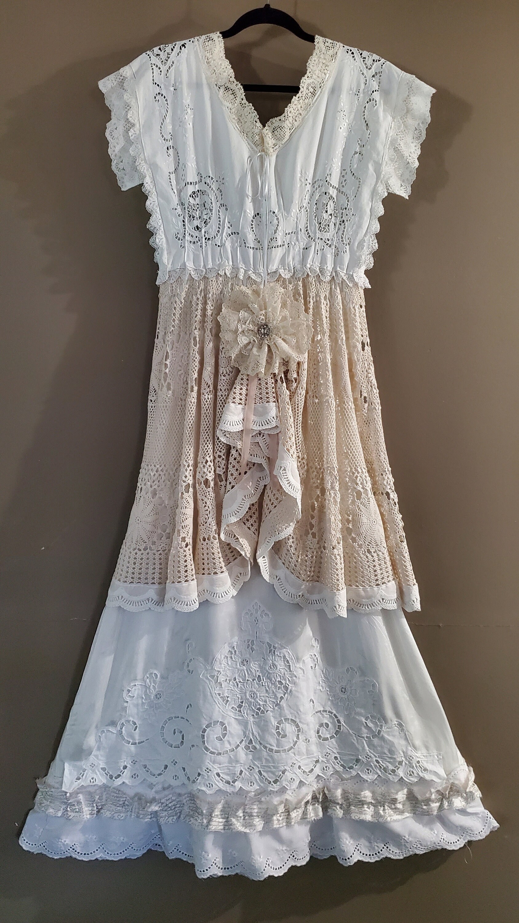 Antique Madeira Lace Gown/alternative Wedding Gown/boho - Etsy
