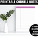 Printable Cornell Notes Ready to Print Note Taking System Lined Planner ...