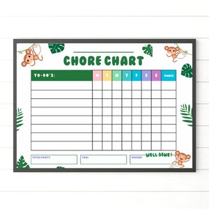 Kids Chore Chart Bundle Summer Vacation Chore Charts Kids Cleaning ...