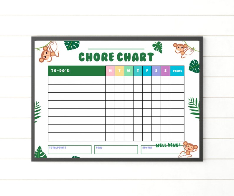 Kids Chore Chart Bundle Summer Vacation Chore Charts Kids Cleaning ...