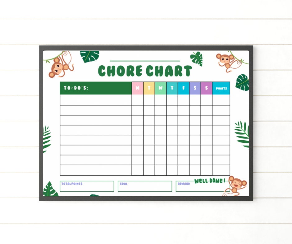 Kids Chore Chart Bundle Summer Vacation Chore Charts Kids Cleaning ...