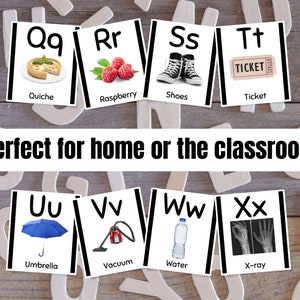 Alphabet Flash Cards With Realistic Images Learn the Abcs at Home ...