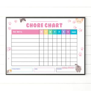Kids Chore Chart Bundle Summer Vacation Chore Charts Kids Cleaning ...