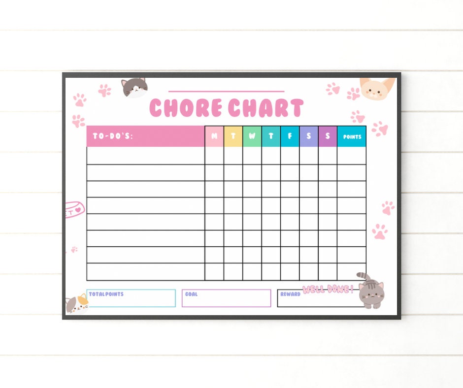 Kids Chore Chart Bundle Summer Vacation Chore Charts Kids Cleaning ...