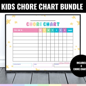 Kids Chore Chart Bundle Summer Vacation Chore Charts Kids Cleaning ...