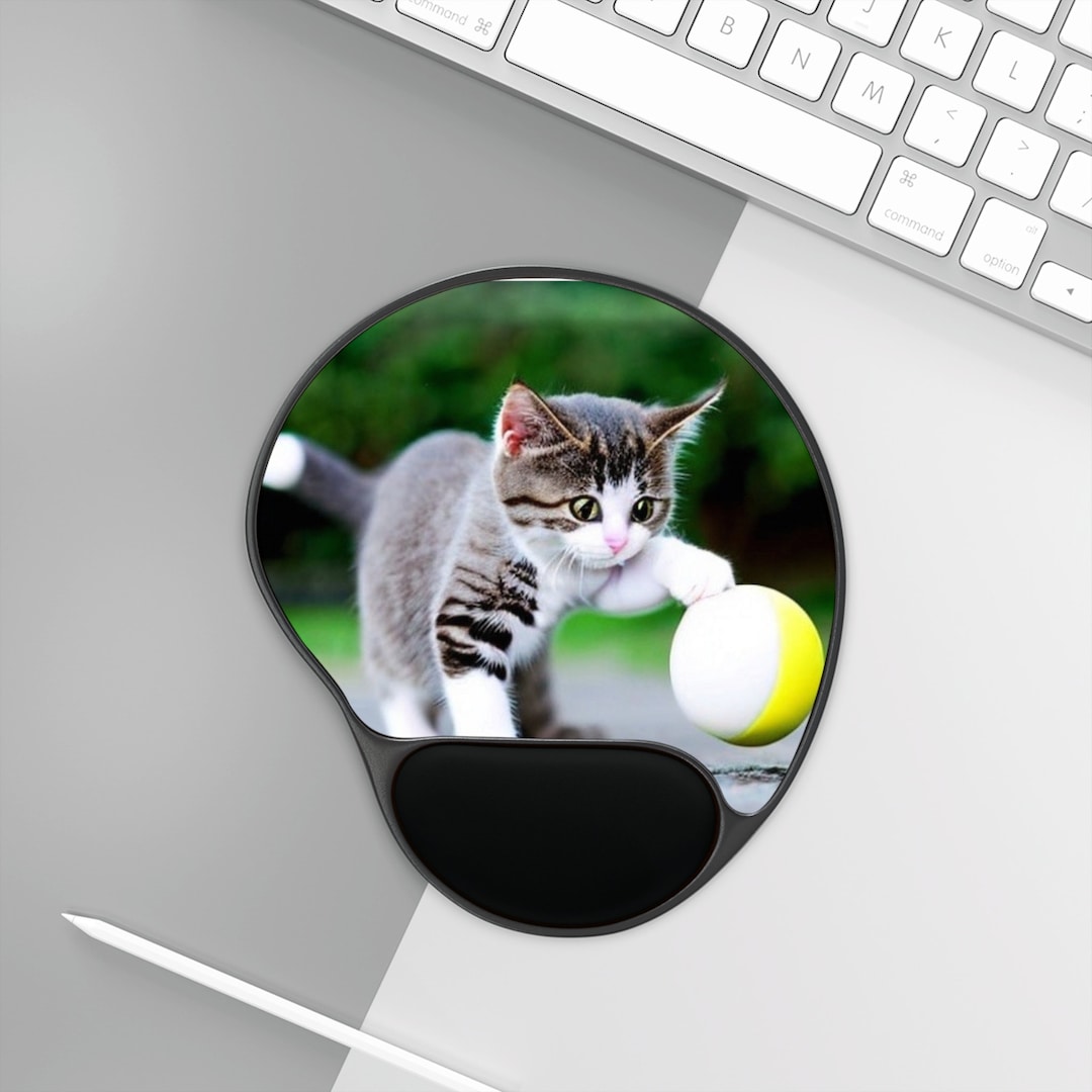 Mouse Pad With Wrist Rest, Cute Little Kitty - Etsy